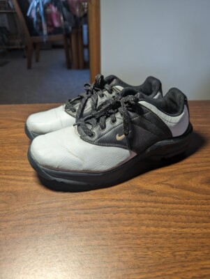 Nike Golf Shoes 314837-122 Black White Saddle Youth Size 6Y | eBay