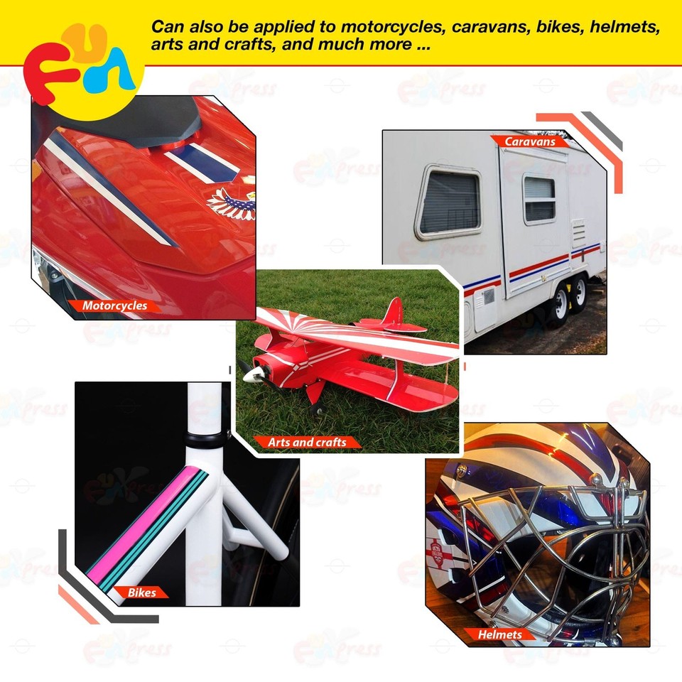 1/8" 3mm Roll PIN STRIPES Car Model Bike Streamline TAPE Decal Vinyl ...