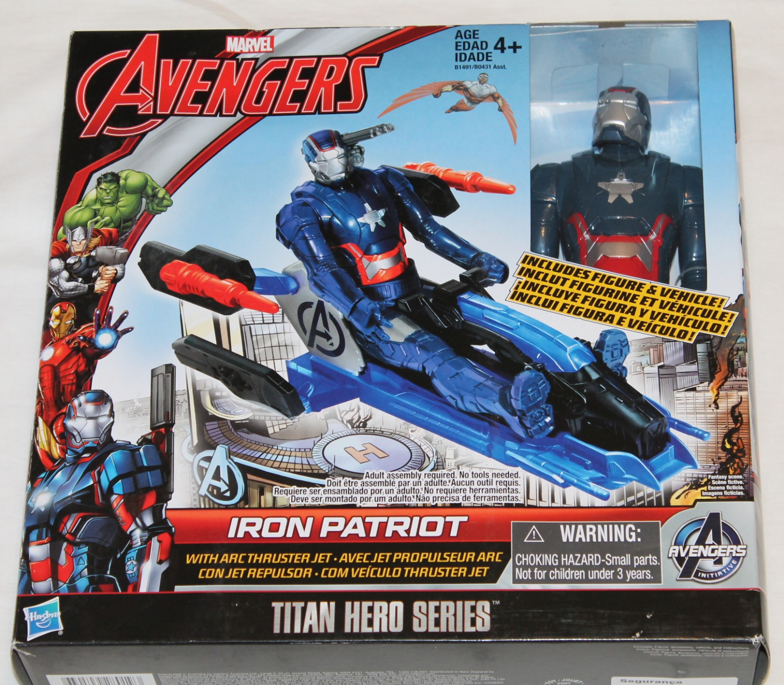 Marvel Avengers Titan Hero Series Iron Patriot Figure with Arc Thruster ...