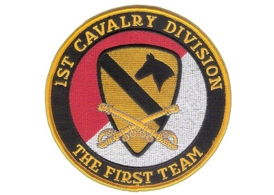 1st Cavalry Division 5" Embroidered Patch - Wax Backing, Merrowed The ...