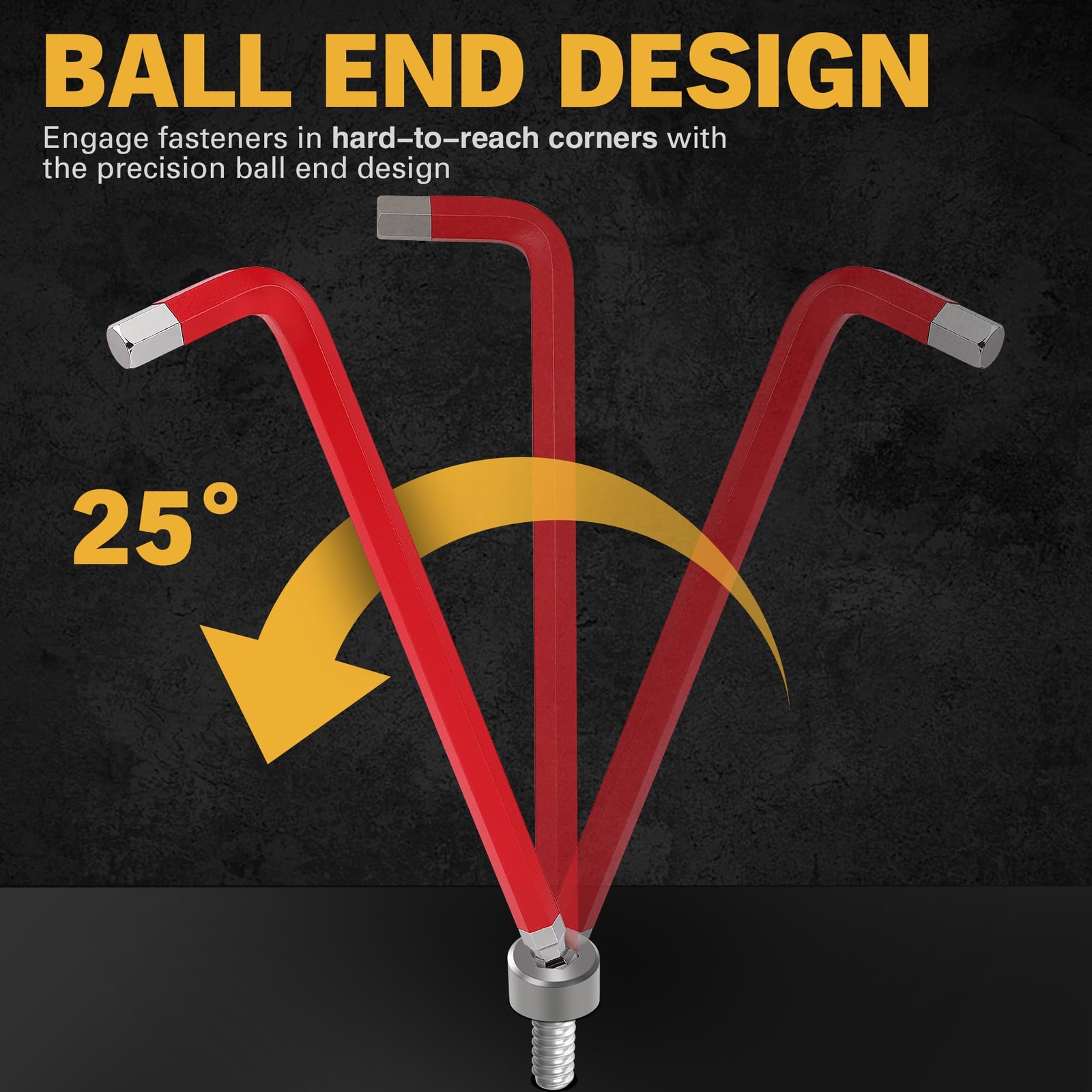 Jumbo Hex Key Allen Wrench Set | 13-Piece SAE 5/64"-3/4" | Long Ball ...