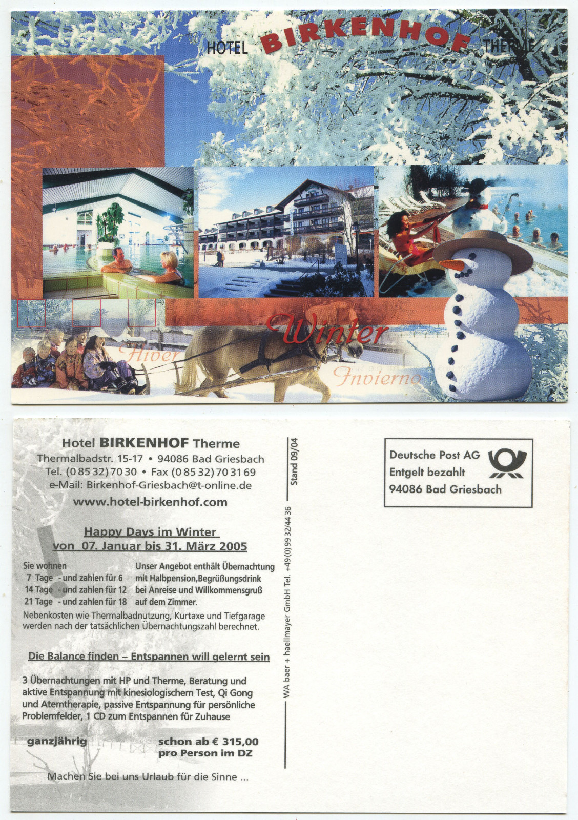 32319 - Bad Griesbach - Hotel Birkenhof - alte Ansichtskarte | eBay