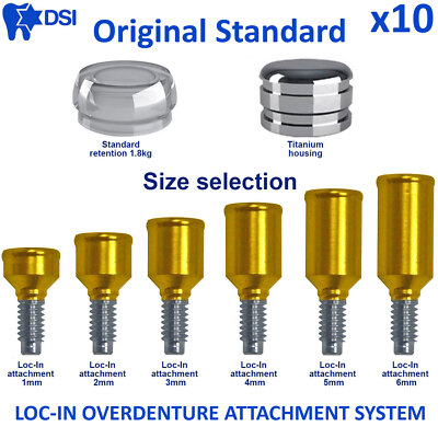 10 Dental Fixture Loc-In Overdenture Adapter Head Attachment Standard ...