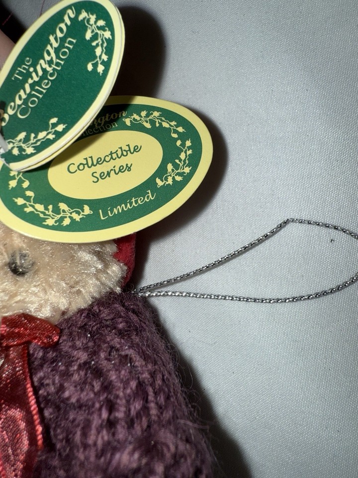 Vintage Barrington Bear Collectible Ornament Red Hat Purple Jacket NWT ...