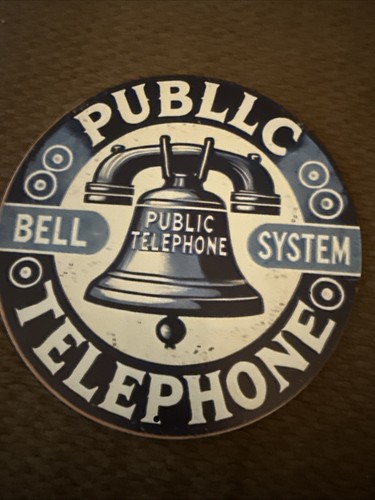 8”x8” Public Telephone Bell System Telephone Round Tin | eBay