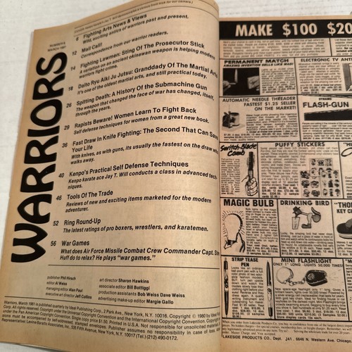 Warriors Magazine March 1981 No. 18 Jay Will Feature & Daito Ryu Aiki Ju Jutsu | eBay