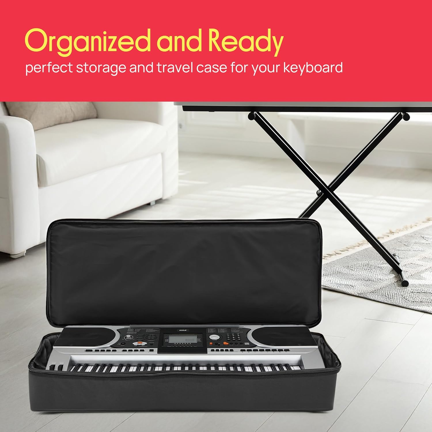 Pyle Keyboard Case, 61 Key Carrying Case Bag for Piano Keyboards ...