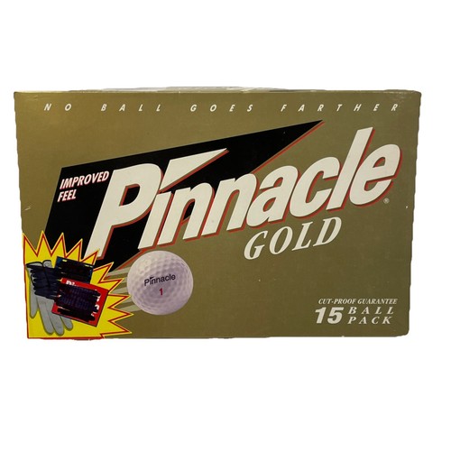 PINNACLE GOLD 15 GOLF BALLS CUT PROOF LITHIUM SURLYN NIB NEW OLD STOCK ...