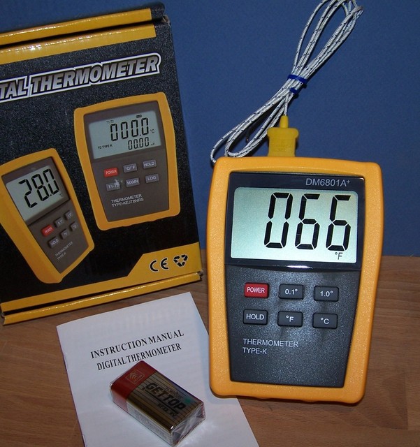 Scientific Digital Thermometer 1 Sensor Probe K-type HVAC Tool ...