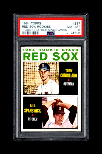 1964 Topps #287 RED SOX ROOKIES T. Conigliaro/B. Spanswick PSA 8 NM-MT ...