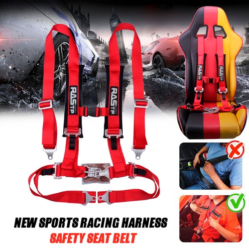 Red 4-Point RASTP Car Auto Racing Sport Seat Belt Safety Harness Strap ...