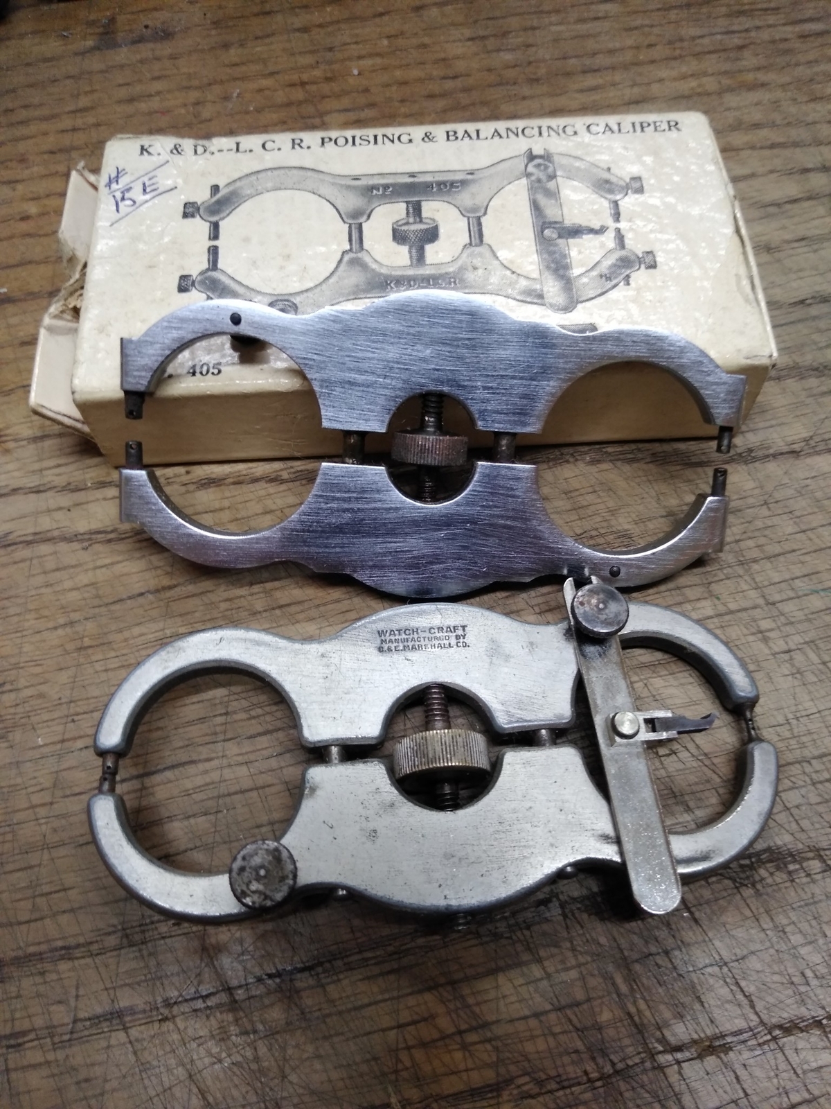 Vtg C & E Marshall Watch Craft Poising Caliper Tool Lot 1 Works 1 Parts ...