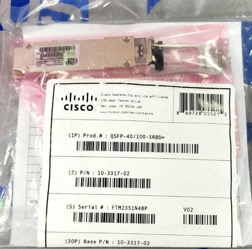 CISCO QSFP-40/100-SRBD 100G and 40GBASE SR-BiDi QSFP Transceiver, LC ...