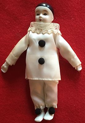 Vintage Pierrot Mime Pantomime Doll Commedia dell'Arte Porcelain Face ...
