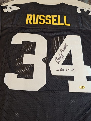 Andy Russell Autographed/Signed Jersey Black Custom Jersey | eBay