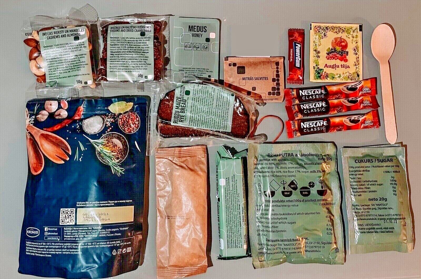 Latvian armed forces mre ration pack military army meals ready to eat ...