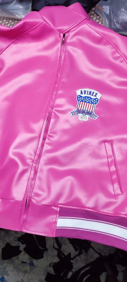 Mens Avirex Pink Real Bomber American Flight Faux Leather Jacket. FAST ...