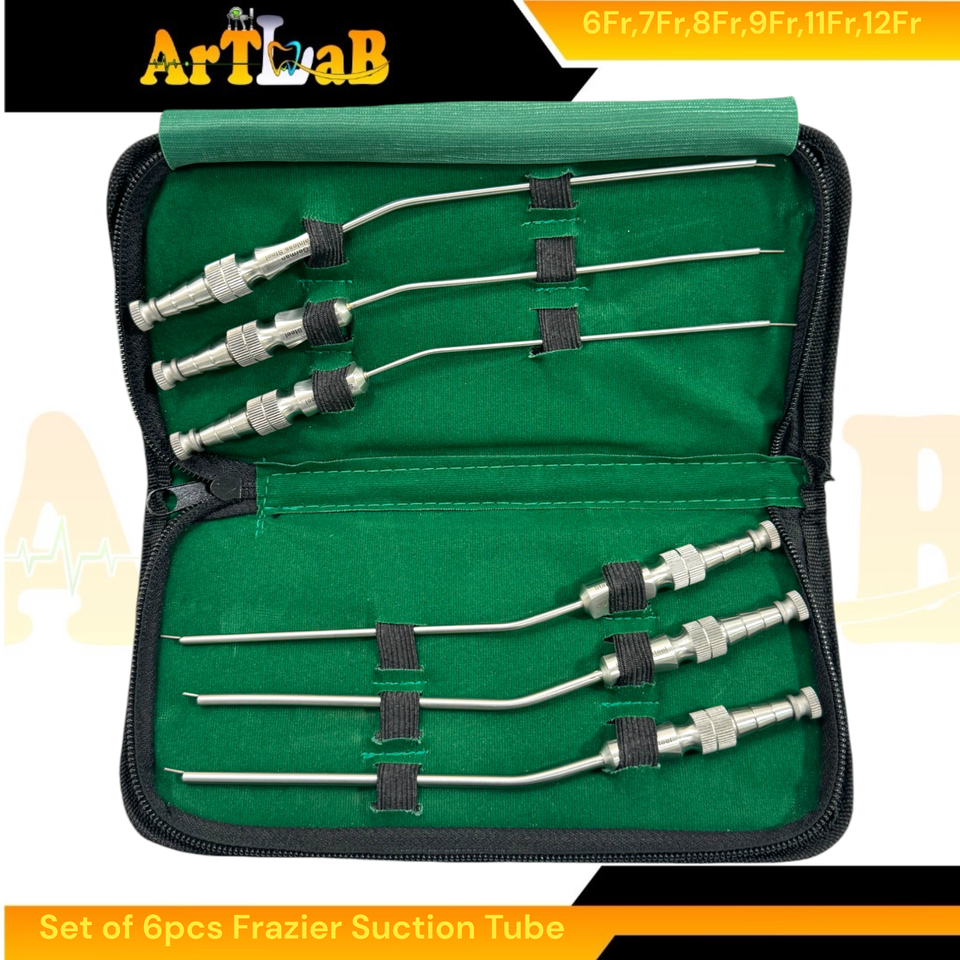 Frazier Suction Tubes w/ Finger Valve & Obturator Suction Tools ENT 6 ...