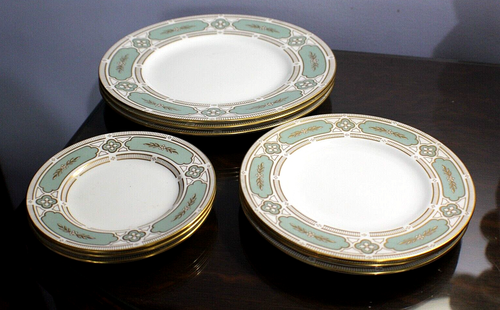 3 Minton Imperial Jade Plates: 1 ea Dinner, Salad & Bread 1960s Eng ...