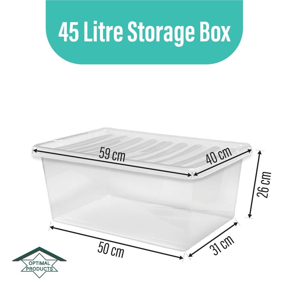 Set Of 5 Plastic Storage Box Boxes WITHOUT LIDS UK MADE Home Office ...