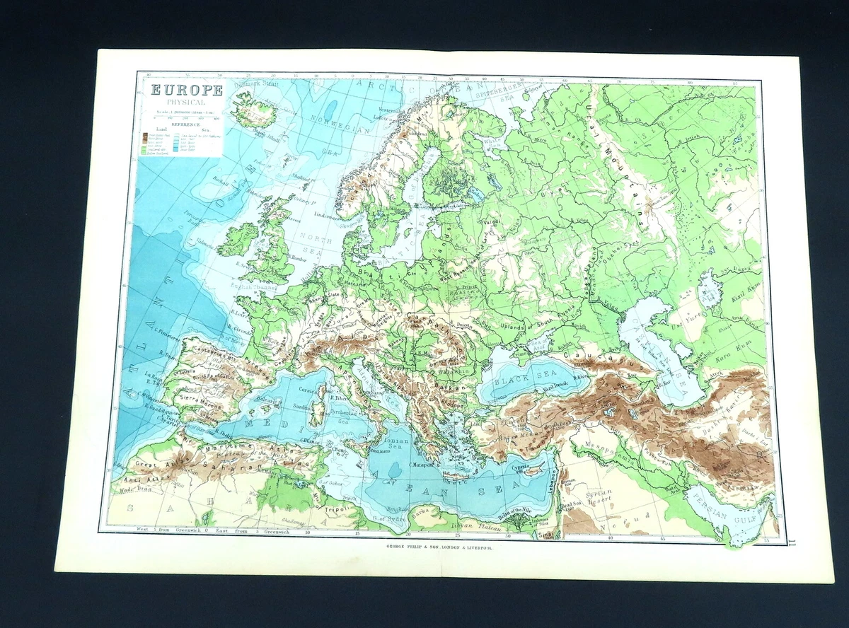 Physical Geography Map Of Europe