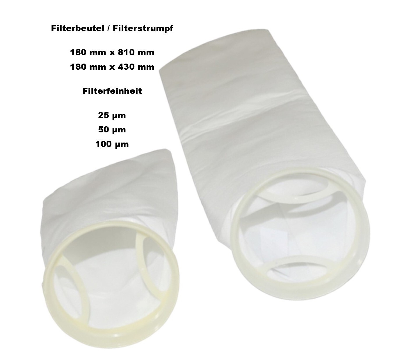 Filterbeutel Algenkiller 25µm - 100µm - Nadelfilz für Koi Teich,Pool ...