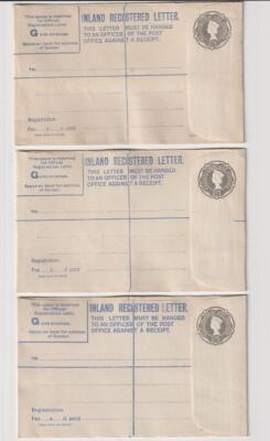 Registered Envelopes x 3 Different Varieties. 1/3 RP79. QEII Stationery ...