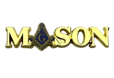 Mason Script Masonic Square and Compass 1.5 inch Hat or Lapel Pin ...
