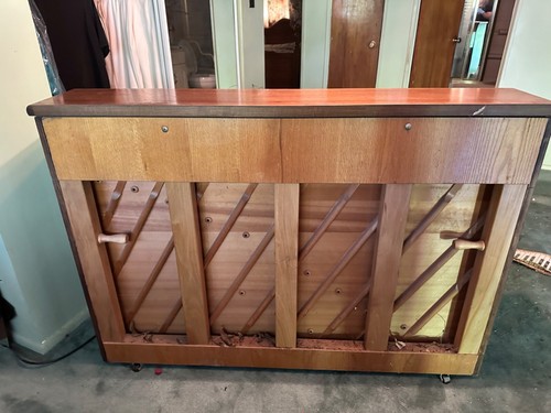 currier piano with bench oak finish good condition but keys need to be ...