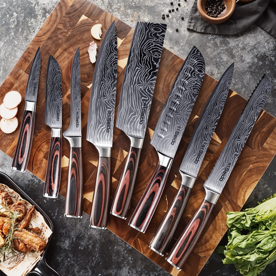 Seido Knives Japanese Master Chef Knife Set, 8-Piece Professional ...