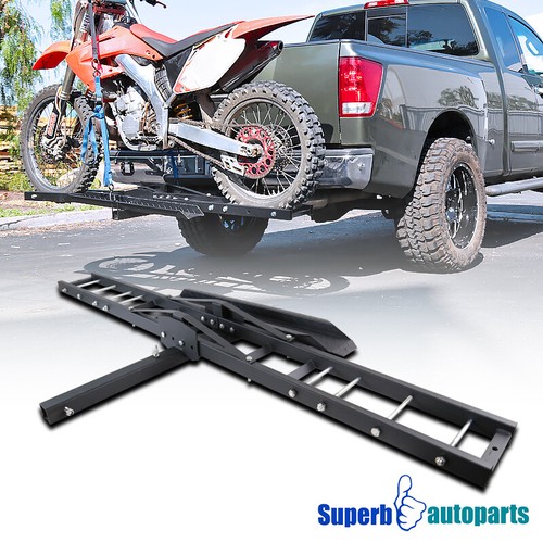 2" Receiver Black DirtBike Scooter Motorcycle Carrier Hauler Mount Rack ...
