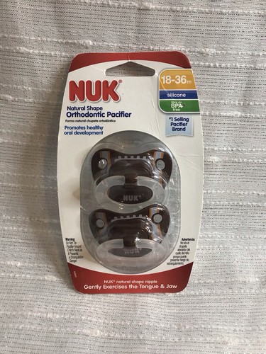 2pk Nuk Ortho Baby Pacifier Binky Boys Sports Football Brown 18-36M NEW ...