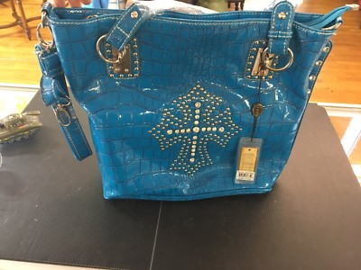 P & G Collection Teal Leather Purse E15 | eBay