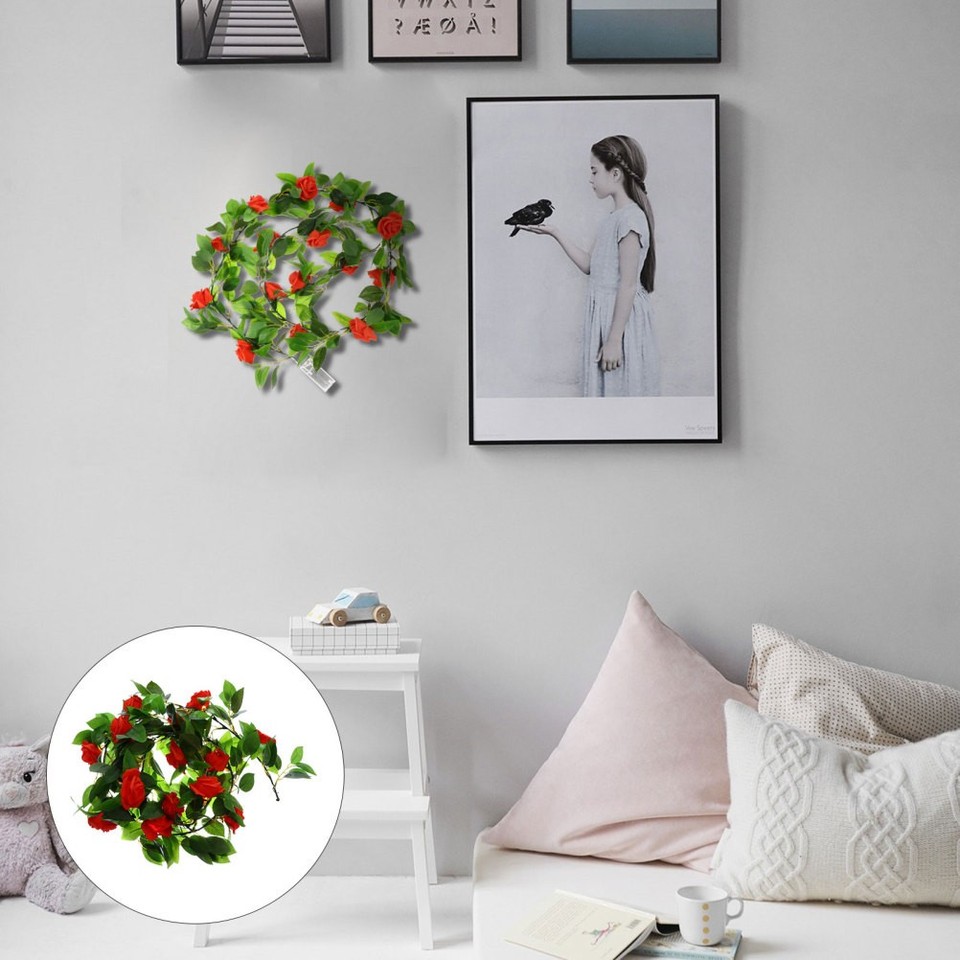 2pcs Rose Vine Light String Rose Rattan Lamp String Chic Valentine's ...