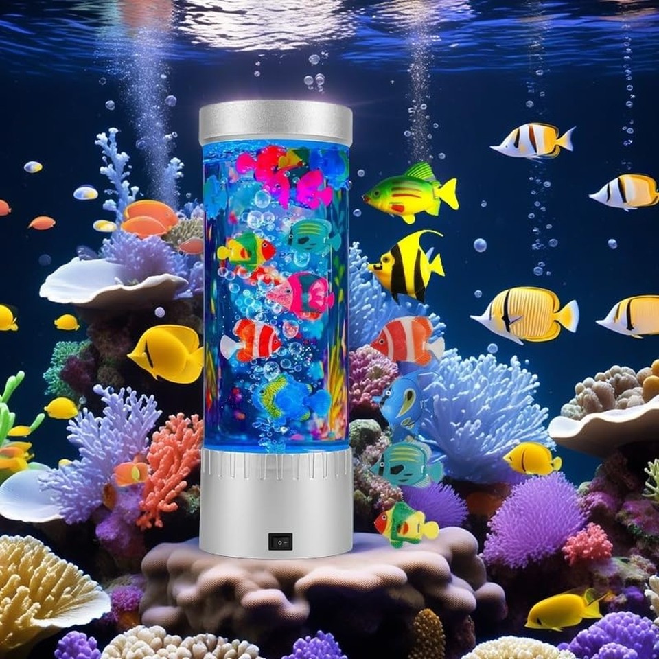 Bubble Fish Lamp, LED Aquarium Sensory Light, 1ft Colorful Bubble Tube ...