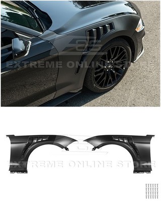 For 18-23 Ford Mustang S550 | GT500 Style Primed Black Front Side ...