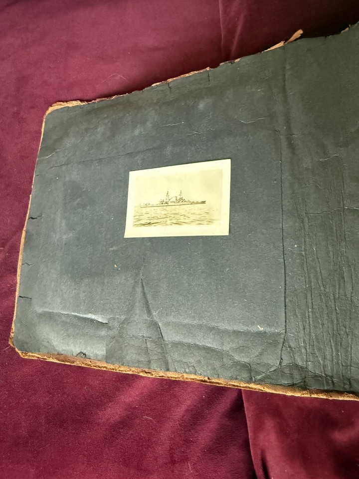 US NAVY USS Pennsylvania LEATHER ALBUM 280 Photos & RPPC Sailors & USS ...