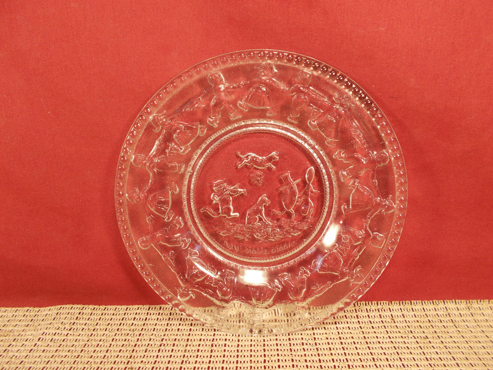Tiara Crystal Nursery Rhyme Hey Diddle Diddle Childs Plate 6 1/2" Clear ...