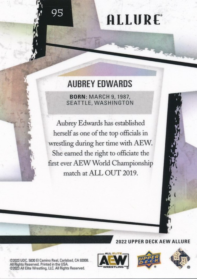 #95 AUBREY EDWARDS 2022 Upper Deck AEW Allure | eBay
