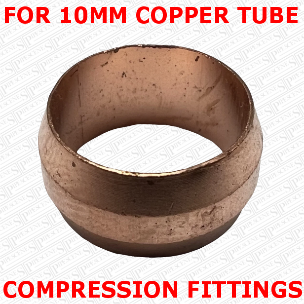 10 PACK - 10mm Compression Fittings Copper Olives Rings Microbore Size ...