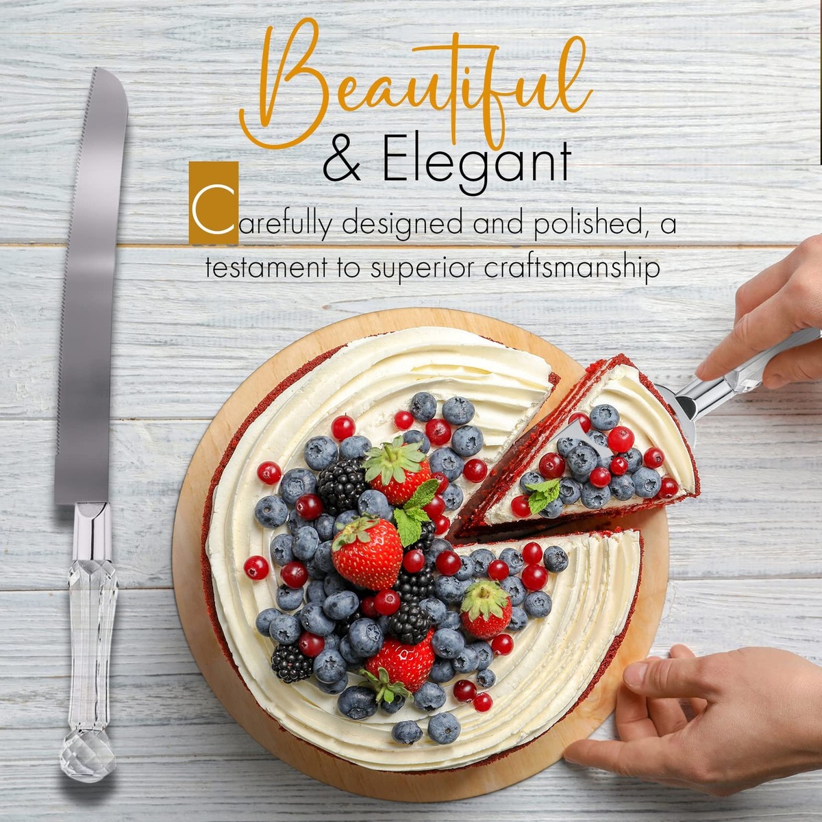 Crystal Cake Server And Cutter