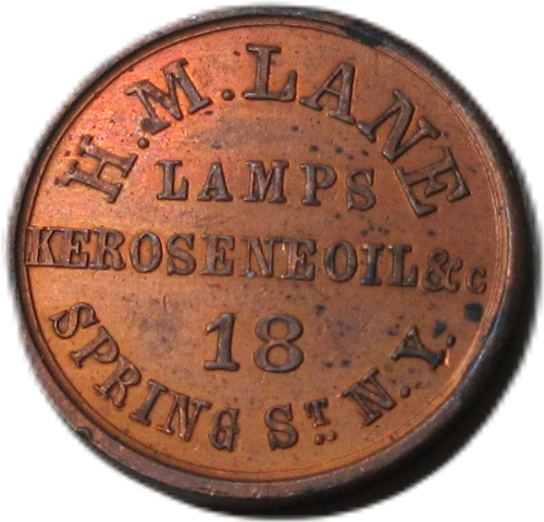 NOT ONE CENT CIVIL WAR TOKEN H.M LANE LAMPS HIGH GRADE RED | eBay