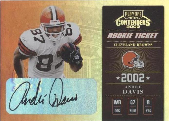 2002 Playoff Contenders - Rookie Ticket Andra Davis #105 /360 (AU, RC ...