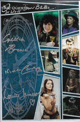 DOCTOR WHO multi signed by 6 Mary Tamm, Nick Courtney, K9 etc 12" x 8 ...