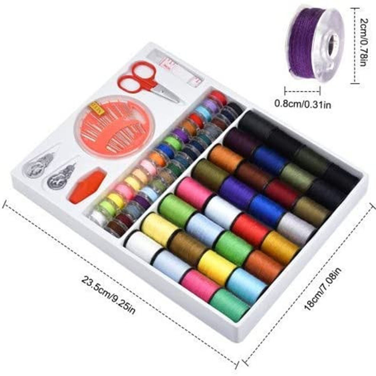 64X Bobbins Sewing Thread Kit Assorted Colors Hand Sewing Threads Spool ...