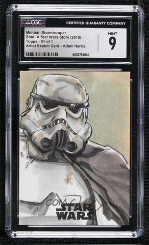2018 Topps Star Wars: Solo 1/1 Adam Harris CGC 9 Mint Auto Sketch p1l ...