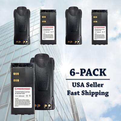 6x Battery for Motorola Radios HNN9008 HT750 HT1250 GP338 MTX900 ...