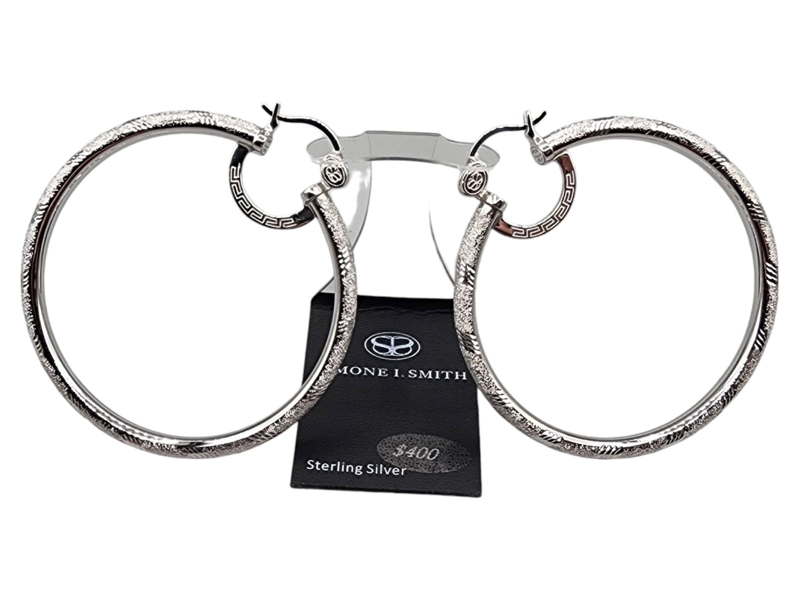 Simone I. Smith Platinum Over Sterling Silver High Polished Round Hoop ...