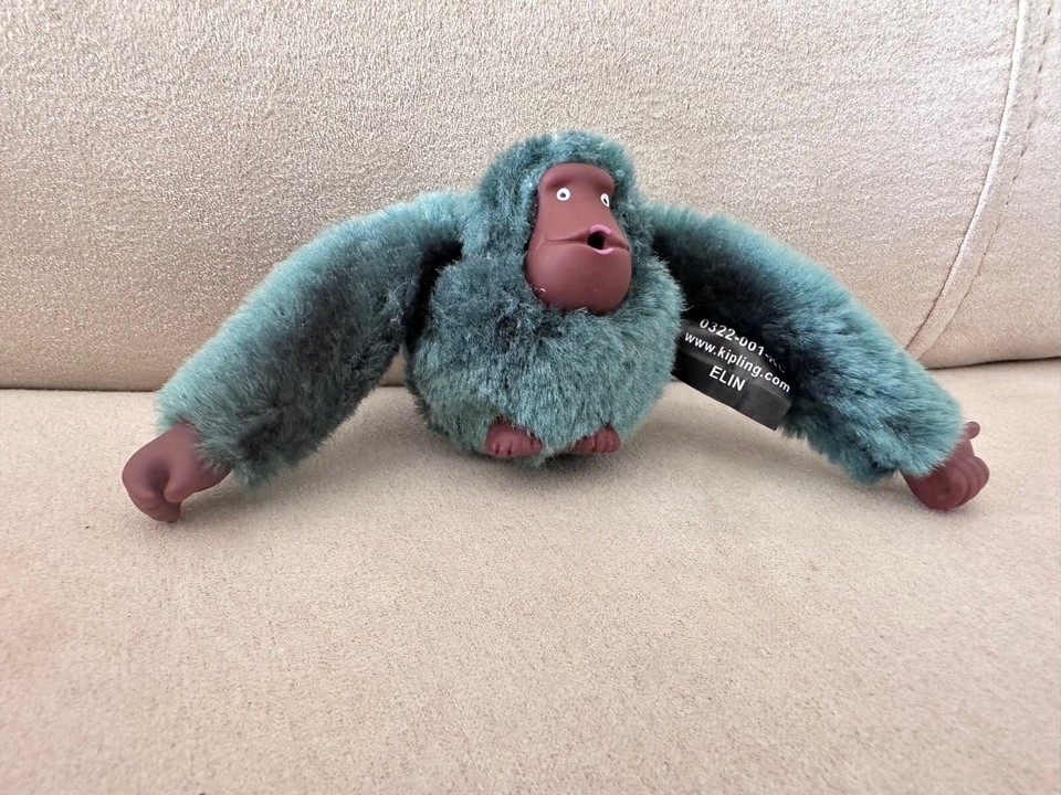 NWT KIPLING MONKEY KEYCHAIN KEY RING CHARM BLACK RED GRAY BLUE GREEN ...