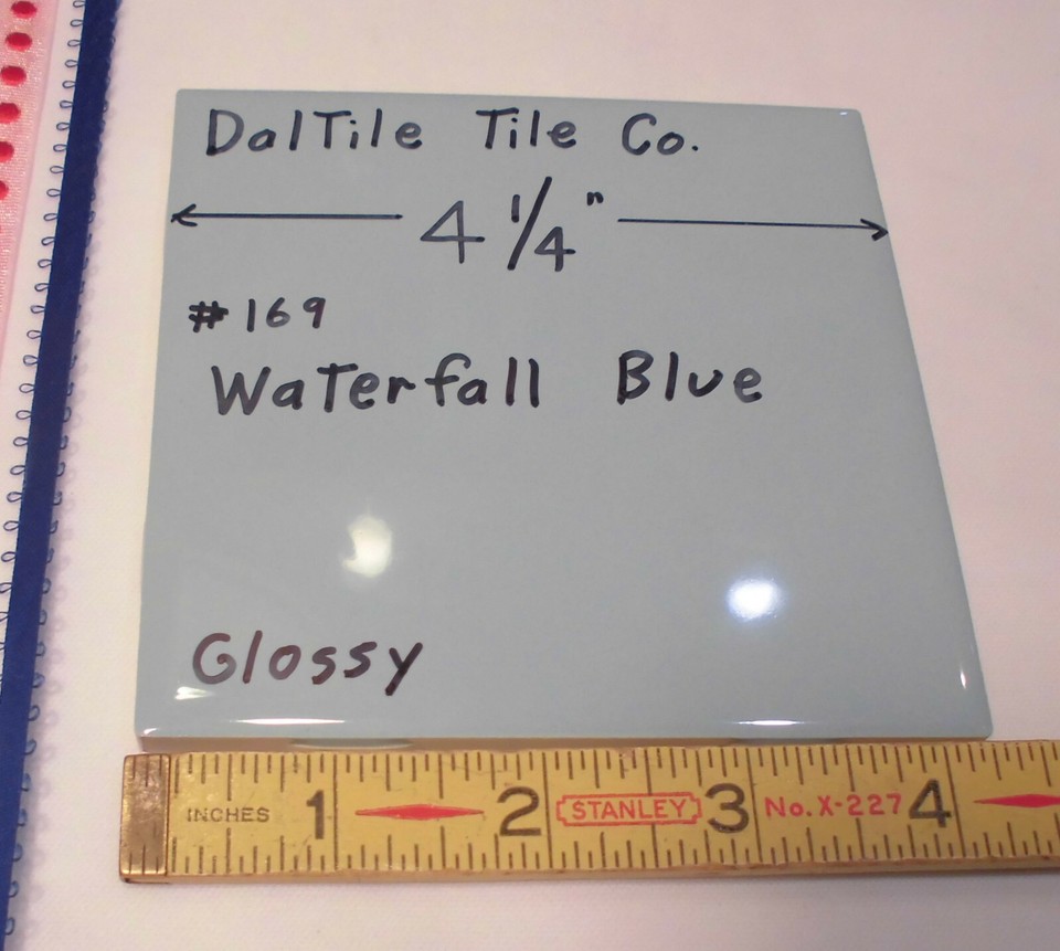 5 pcs. Waterfall Blue: 4-1/4" Glossy Ceramic Tile by Daltile, Light ...